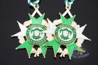 China Gold Zinc Alloy Sports Medals 70mm Die Cast Award Medallion with 800mm Cord for sale
