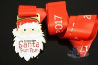 China Christmas Fun Run Metal Award Medals Gold Plating 60mm with Sublimated Ribbon for sale
