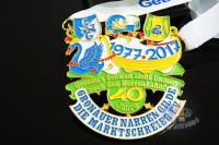 China Custom Sports Enamel Award Medallions 80mm Zinc Alloy Die Cast with Cut Out Effect for sale