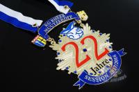 China Custom Sports Enamel Medals 80mm Die Cast Zinc Alloy with Sublimated Ribbon for sale