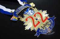 China Custom Sports Enamel Medals 80mm Die Cast Zinc Alloy with Sublimated Ribbon for sale