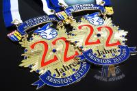 China Custom Sports Enamel Medals 80mm Die Cast Zinc Alloy with Sublimated Ribbon for sale
