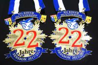China Custom Sports Enamel Medals 80mm Die Cast Zinc Alloy with Sublimated Ribbon for sale