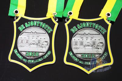 China Nicekl Plating Soft Enamel Medals , Die Strucking Custom Medallions With Cord for sale