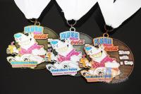 China Custom Soft Enamel Sports Medals with Black Nickel Plating and Sublimated Ribbon 50mm for sale