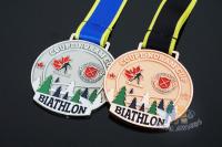 China Custom Sports Medals with Sublimated Ribbon for Canada Skiing Events 50mm Zinc Alloy for sale
