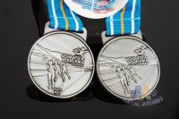 China Custom 3D Skiing Medal Antique Silver Plating 60mm Zinc Alloy Award for sale
