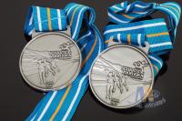 China Custom 3D Skiing Medal Antique Silver Plating 60mm Zinc Alloy Award for sale