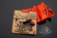 China Custom Judo Sports Award Medals Cut Out Type Copper Bronze Plating 50mm for sale