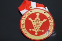 China Custom 70mm Printing Full Color Epoxy Carnival Metal Award Medals with Red White Ribbon for sale
