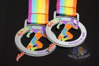 China Custom Sports Medals Zinc Alloy Die Cast 70x3mm Antique Silver with Sublimated Ribbon for sale