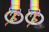 China Custom Sports Medals Zinc Alloy Die Cast 70x3mm Antique Silver with Sublimated Ribbon for sale