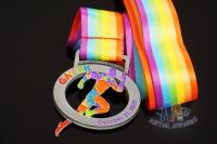 China Custom Sports Medals Zinc Alloy Die Cast 70x3mm Antique Silver with Sublimated Ribbon for sale
