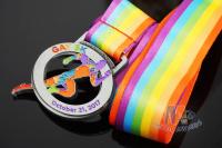 China Custom Sports Medals Zinc Alloy Die Cast 70x3mm Antique Silver with Sublimated Ribbon for sale
