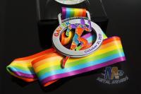 China Custom Sports Medals Zinc Alloy Die Cast 70x3mm Antique Silver with Sublimated Ribbon for sale