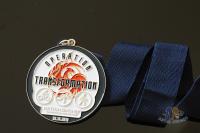 China Custom Sports Medals with Navy Blue Ribbon Casting Mold for Running Riding Walking Awards for sale