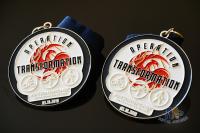China Custom Sports Medals with Navy Blue Ribbon Casting Mold for Running Riding Walking Awards for sale