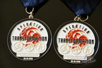China Custom Sports Medals with Navy Blue Ribbon Casting Mold for Running Riding Walking Awards for sale