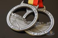 China Custom Zinc Alloy Sports Medal 50mm Cut Out Design with Strip Ribbon Antique Silver for sale