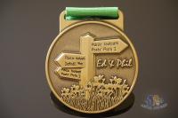 China Custom Die Casting 3D Effect Antique Gold Award Medals 50mm with Printing Ribbon for sale