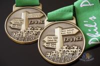 China Custom Die Casting 3D Effect Antique Gold Award Medals 50mm with Printing Ribbon for sale