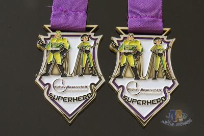 China Custom Metal Award Medals 70mm Zinc Alloy Die Cast with Soft Enamel and Printing Ribbon for sale