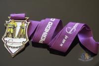 China Custom Metal Award Medals 70mm Zinc Alloy Die Cast with Soft Enamel and Printing Ribbon for sale