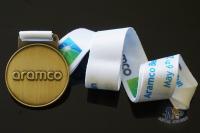 China Custom 50mm Antique Gold Plated Die Cast Medals with Sublimated Ribbon for Sports Awards for sale