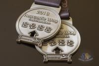 China Custom Zinc Alloy Die Cast Trail Marathon Medal with Antique Silver Plating 850x25mm Ribbon for sale
