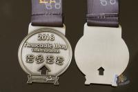 China Custom Zinc Alloy Die Cast Trail Marathon Medal with Antique Silver Plating 850x25mm Ribbon for sale