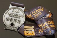 China Custom Zinc Alloy Die Cast Trail Marathon Medal with Antique Silver Plating 850x25mm Ribbon for sale