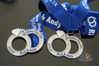 China Custom Wedding Day 5K Running Metal Medal Soft Enamel Glitter 63.5mm Ribbon for sale