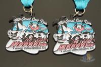 China Custom Zinc Alloy Spray Black Sports Medals 63.5mm Die Cast Soft Enamel with Ribbon for sale