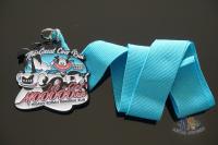 China Custom Zinc Alloy Spray Black Sports Medals 63.5mm Die Cast Soft Enamel with Ribbon for sale