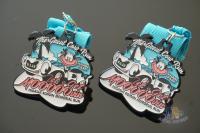 China Custom Zinc Alloy Spray Black Sports Medals 63.5mm Die Cast Soft Enamel with Ribbon for sale