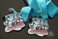 China Custom Zinc Alloy Spray Black Sports Medals 63.5mm Die Cast Soft Enamel with Ribbon for sale