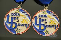 China Custom Zinc Alloy Die Cast Soft Enamel Medals 63.5mm Gold Plated Sports Awards with Blue Ribbon for sale