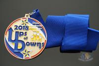 China Custom Zinc Alloy Die Cast Soft Enamel Medals 63.5mm Gold Plated Sports Awards with Blue Ribbon for sale