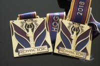 China Custom Sports Medals 70mm Zinc Alloy Soft Enamel with Sublimated Ribbon No MOQ for sale