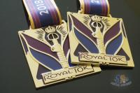 China Custom Sports Medals 70mm Zinc Alloy Soft Enamel with Sublimated Ribbon No MOQ for sale