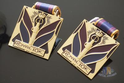 China Custom Sports Medals 70mm Zinc Alloy Soft Enamel with Sublimated Ribbon No MOQ for sale