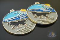 China Custom Sports Metal Medal Shiny Gold Plating 70mm 4mm Soft Enamel Glitter for sale