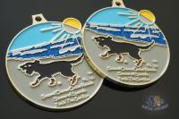 China Custom Sports Metal Medal Shiny Gold Plating 70mm 4mm Soft Enamel Glitter for sale