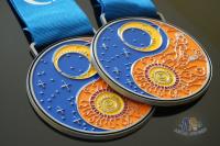 China Custom Zinc Alloy Die Cast Medal 60mm Soft Enamel Antique Silver with Ribbon for sale