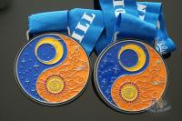 China Custom Zinc Alloy Die Cast Medal 60mm Soft Enamel Antique Silver with Ribbon for sale