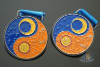 China Custom Zinc Alloy Die Cast Medal 60mm Soft Enamel Antique Silver with Ribbon for sale