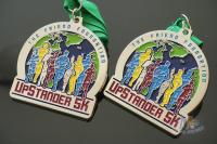 China Custom Sports Medals Matt Silver Plating 63.5mm Die Cast Zinc Alloy with Ribbon for sale