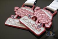 China Custom Die Cast Zinc Alloy Medallion 70mm Spray Light Red Color Soft Enamel for sale