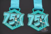 China Custom Metal Sports Medals 65mm Die Cast Zinc Alloy Spray Color with Printing Ribbon for sale