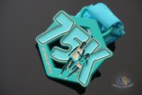 China Custom Metal Sports Medals 65mm Die Cast Zinc Alloy Spray Color with Printing Ribbon for sale
